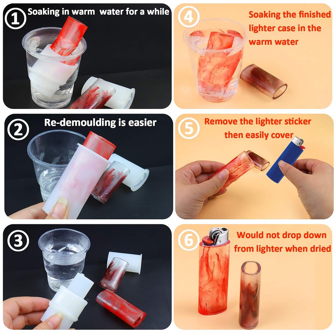 2Pcs Set Lighter Case Resin Molds, Lighter Protective Cover Holder ...