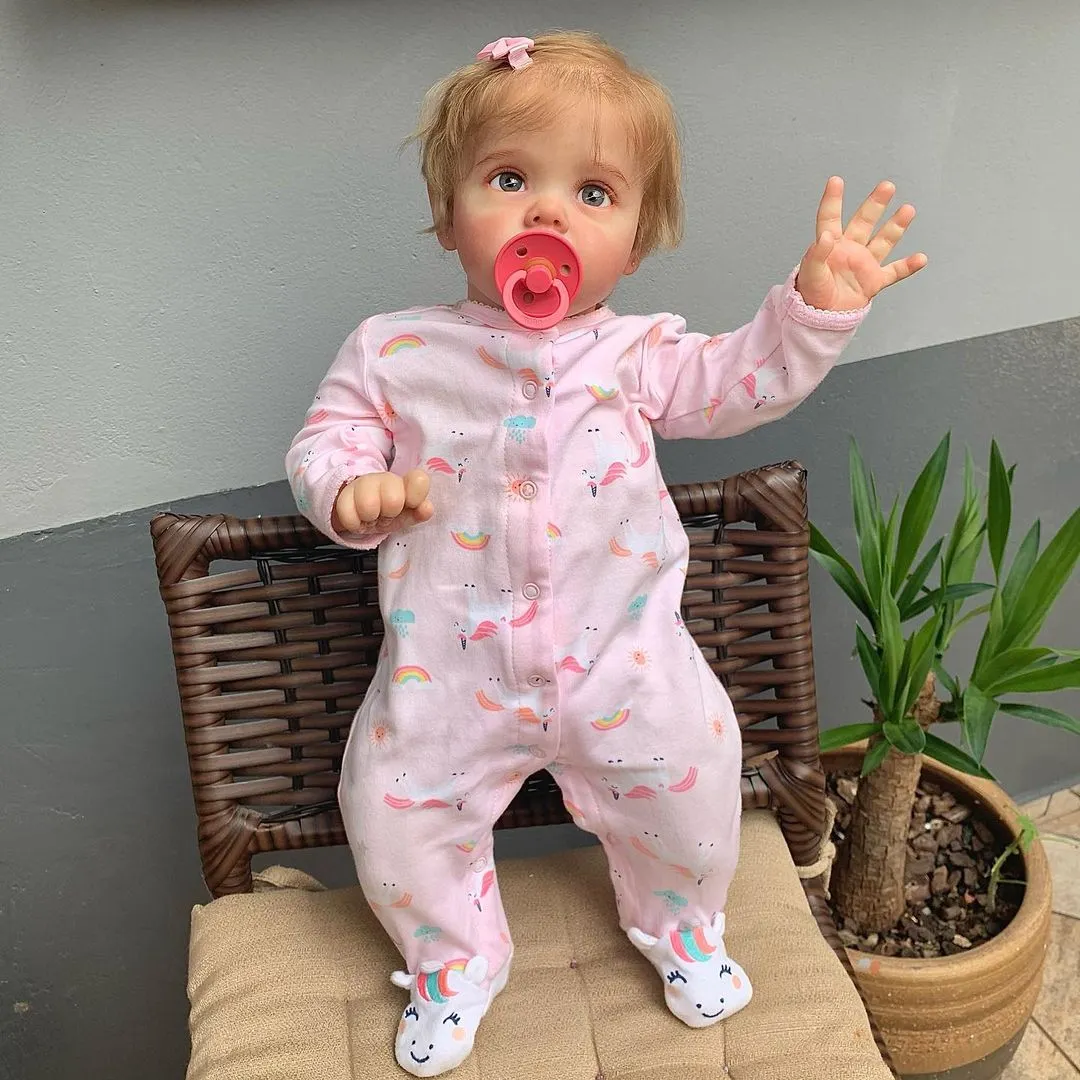Super Realistic 15'' Blair Cute Lifelike Handmade Silicone Awake Reborn ...