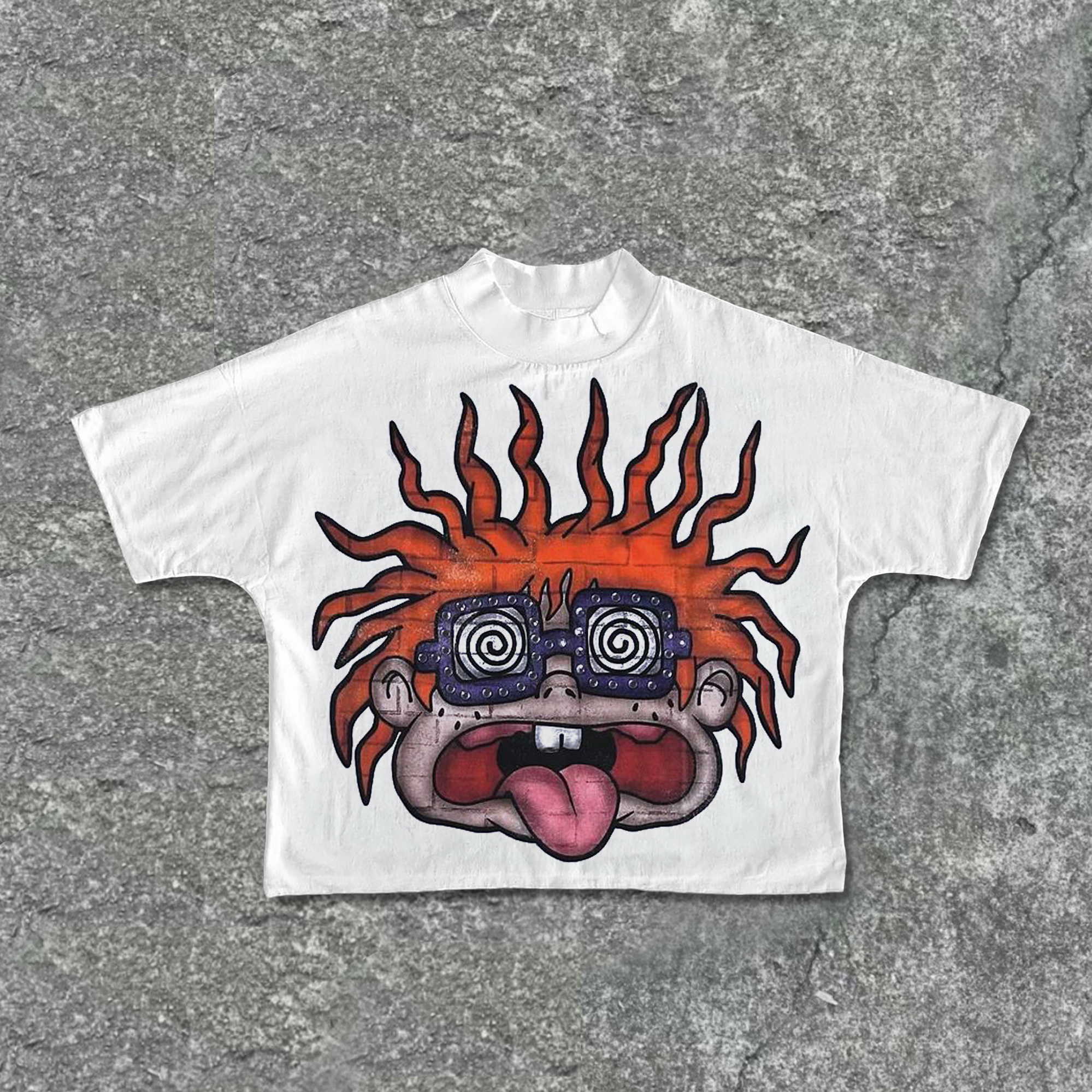 Sopula Vintage Dim Portrait Print Graphic Cropped T-Shirts - SOPULA