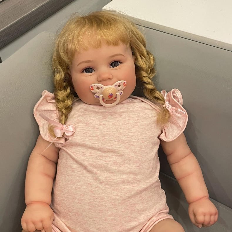 20" Real Looking Lifelike Chubby Blond Hair Silicone Reborn Girl Whitney