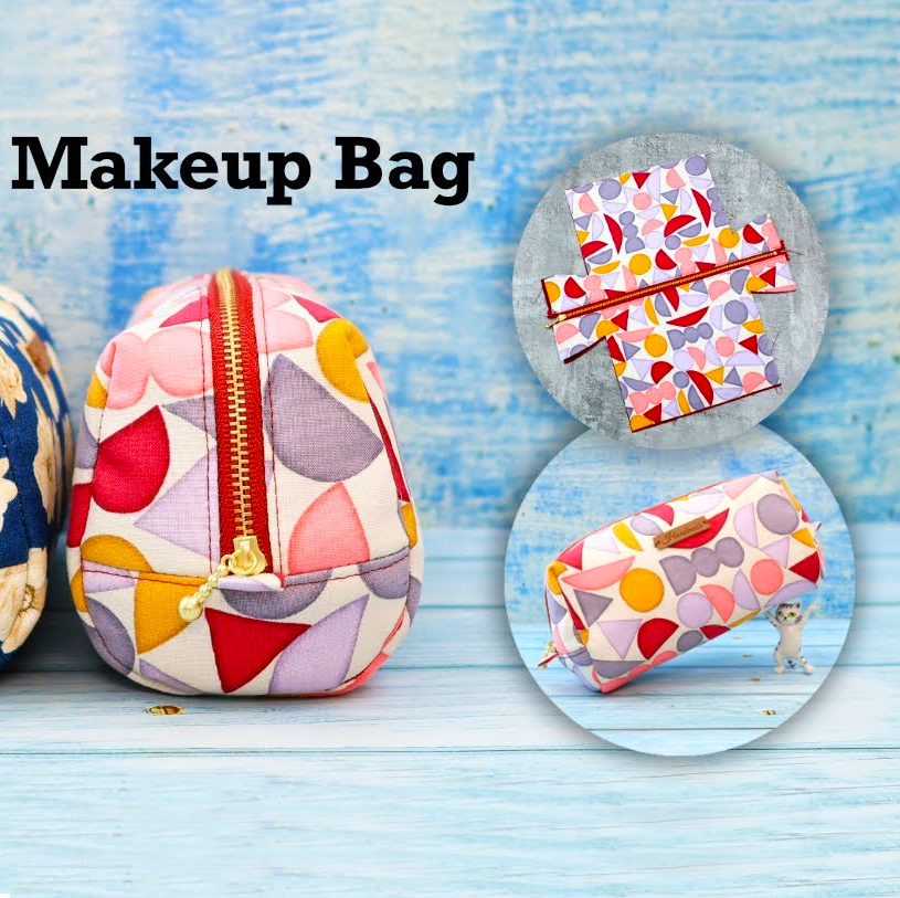 Cosmetic Bag Sewing Template with Instruction