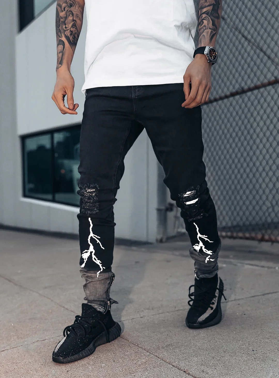 Reflective Thunder Jeans in Black