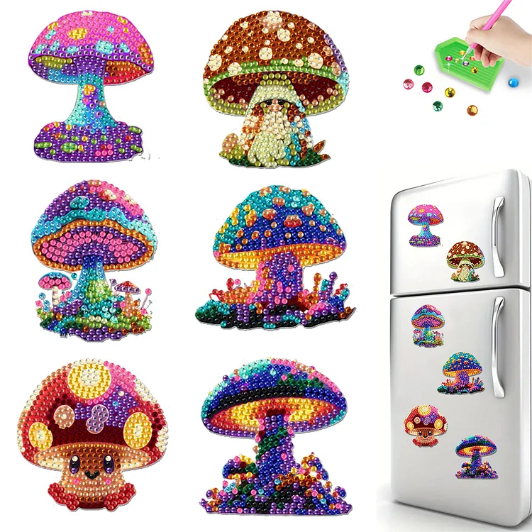 6Pcs Diamond Painting Refrigerator Magnets Diamond Art Kits for Adults ...