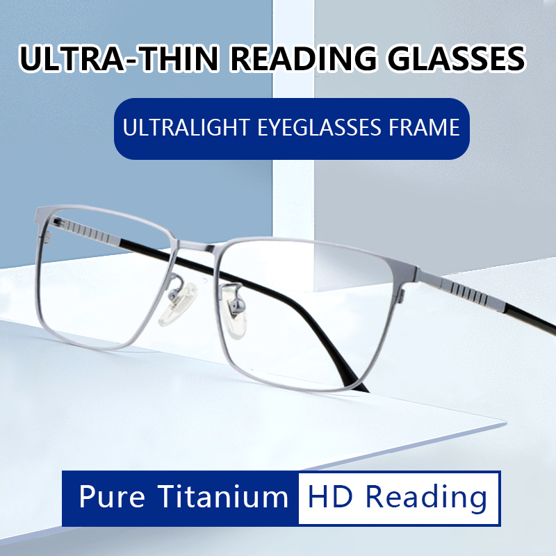 Ultralight Titanium Reading Glasses, Blue Light Blocking Hard Resin ...