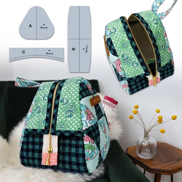 DIY Triangular pouch Pattern Template With Instructions