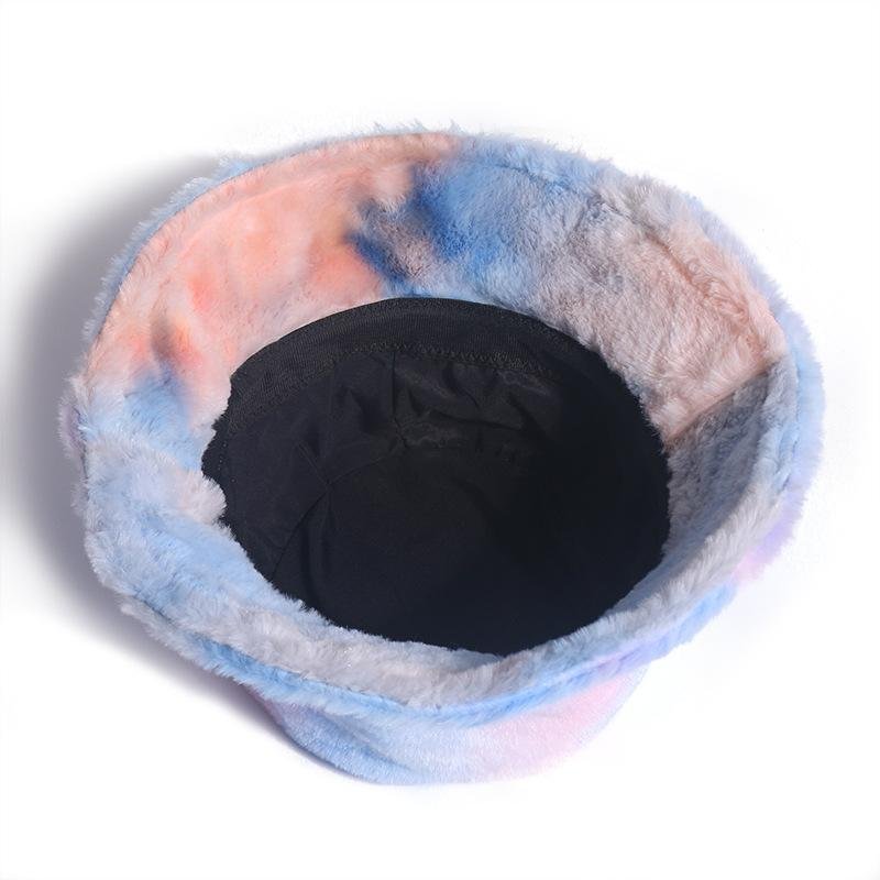 FURRY RAINBOW BUCKET HAT