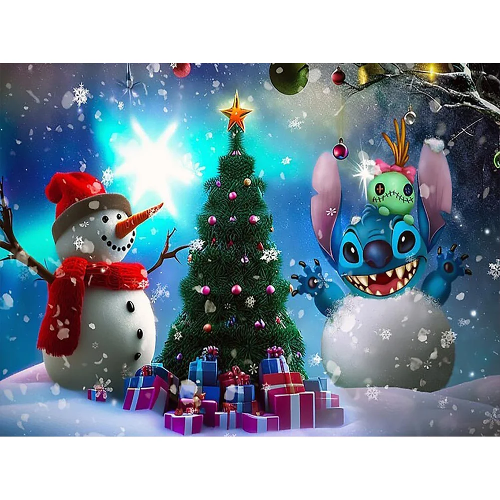 Snowman And Stitch The Snowman (velvet cloth) AB drill full round ...