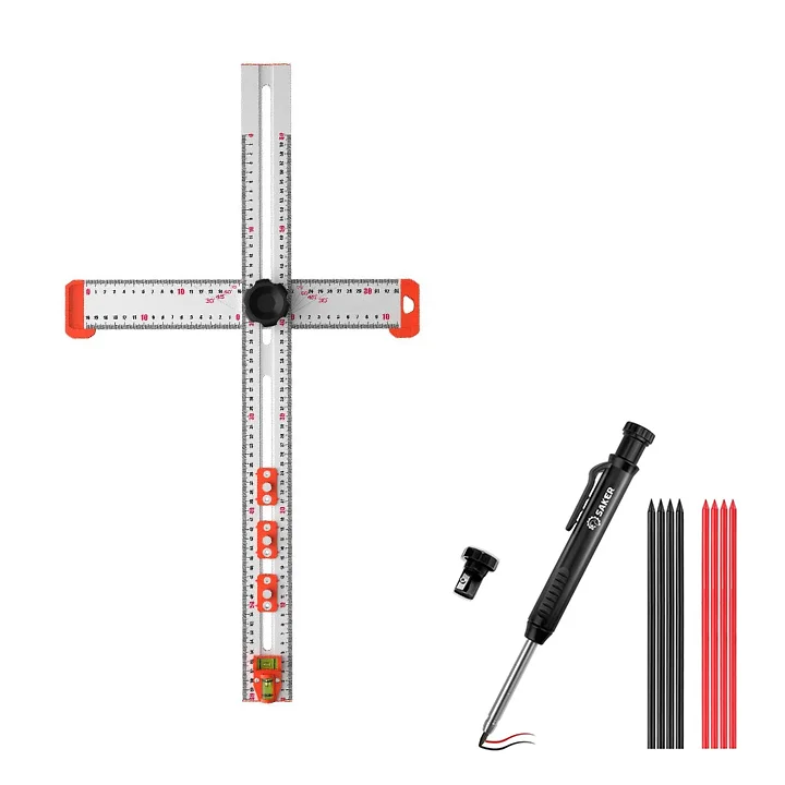 Saker 4 in 1 Drilling Positioning Ruler