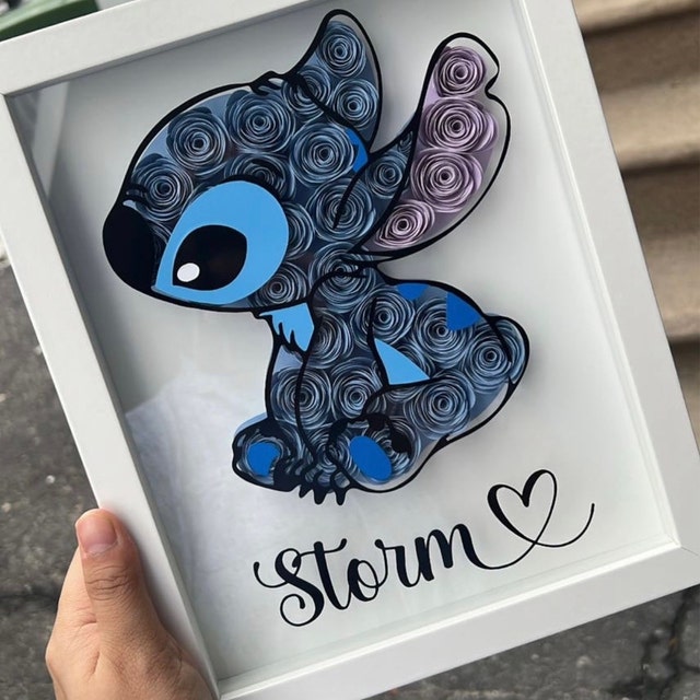 Personalized Stitch Paper Flower Shadow Box