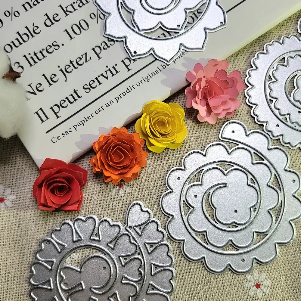 Nigikala Styles Spiral Flower Metal Cutting Dies for Scrapbooking DIY ...
