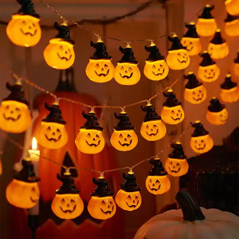 Halloween Decoration: LED Light Strings with Pumpkin Lanterns, Perfect ...