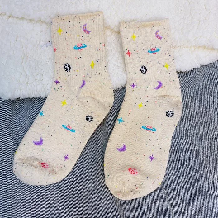 Moon Planet Socks
