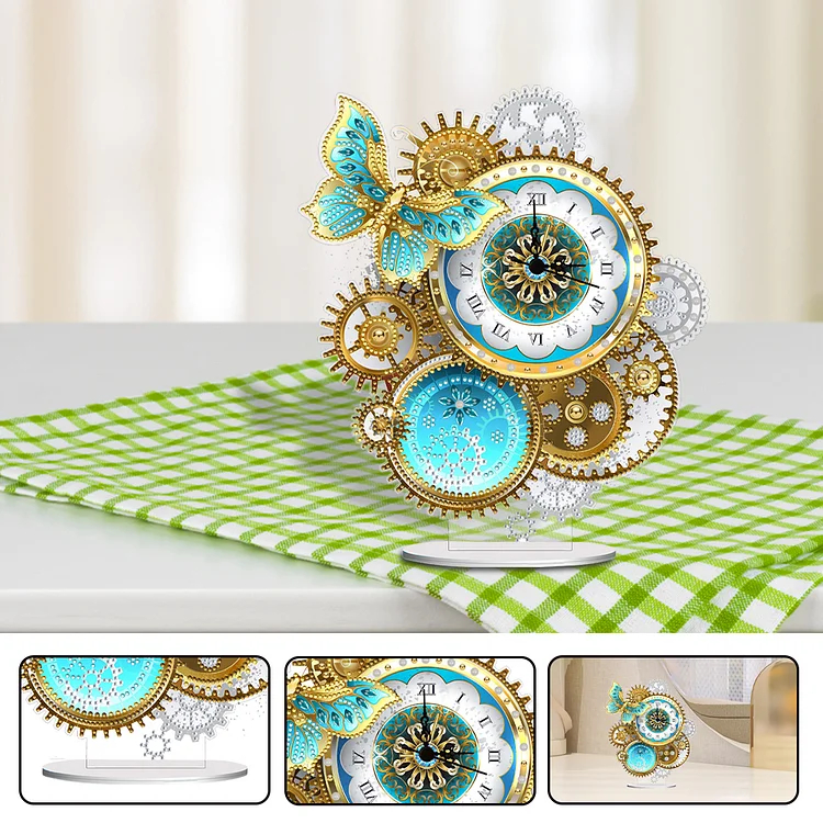 DIY Butterfly Mechanical-Diamond Painting Clock(With Clock Function)