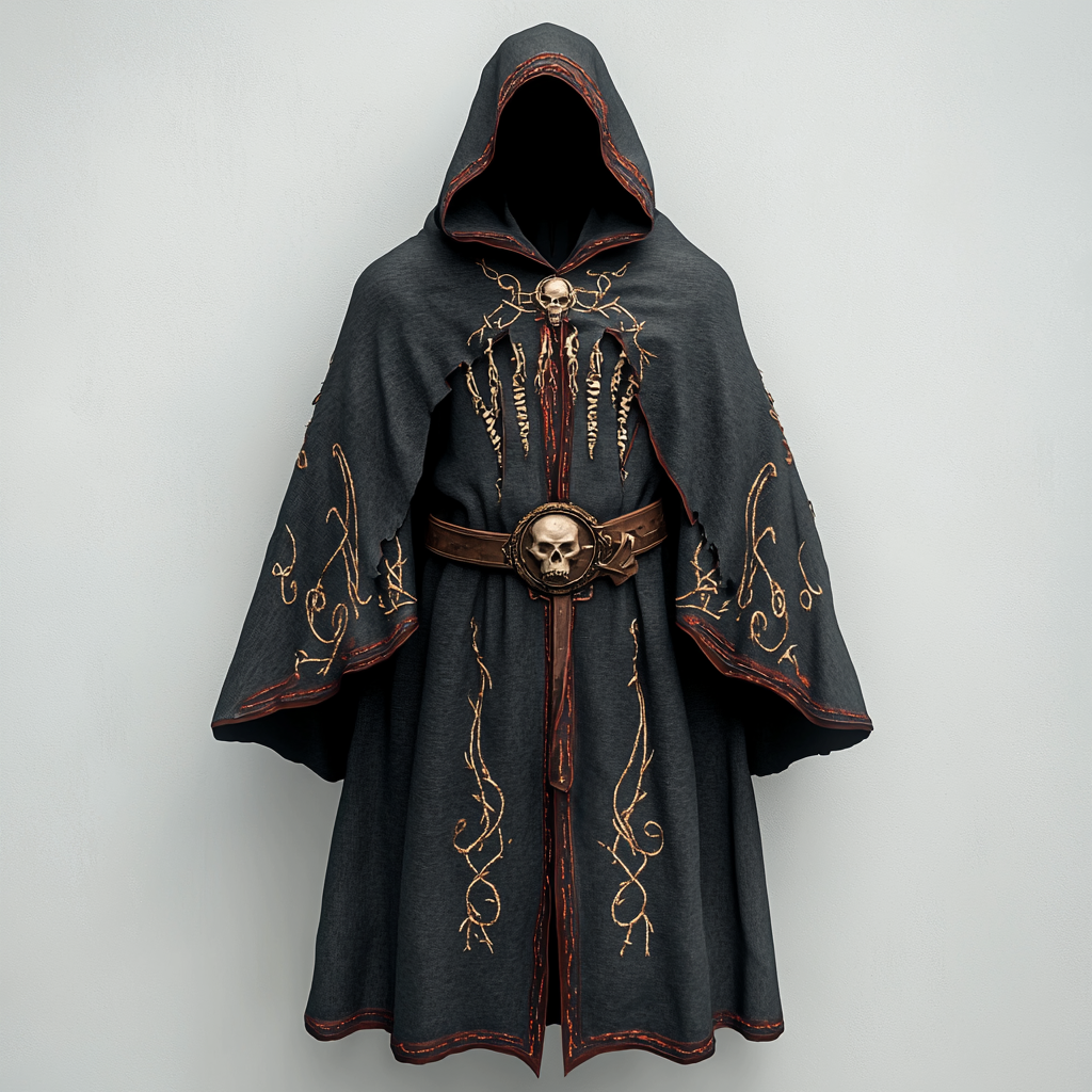 Warcraft Wizard Hooded Warlock cloak and robe 2998
