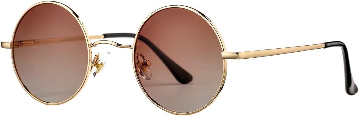 GAR BETHE Classic Circle Glasses Retro Round Polarized Sunglasses ...