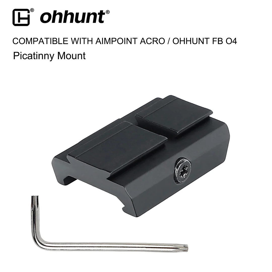 ohhunt® Optics Low Picatinny Riser Mount Compatible with FB-O4/ACRO P1/P2
