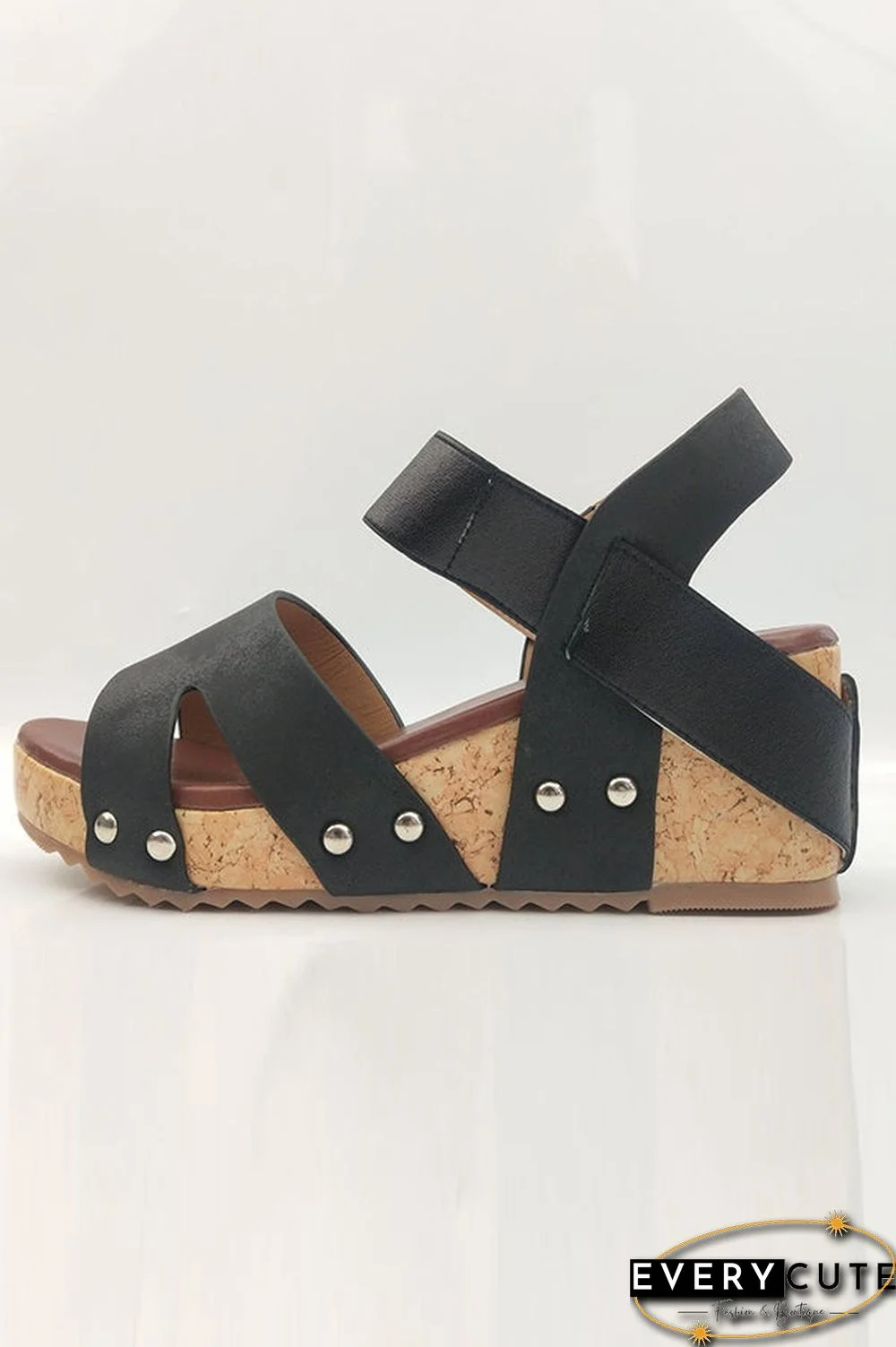 Open Toe Cut Out Wedge Sandals
