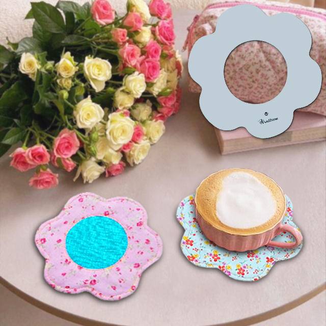 Flower-Shaped Fabric Coasters Template and Instructions