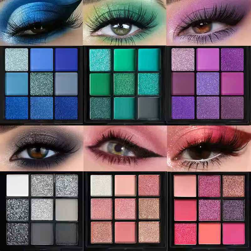 9-Grid Eyeshadow Palette Glitter Pearlescent Matte Eye Shadow