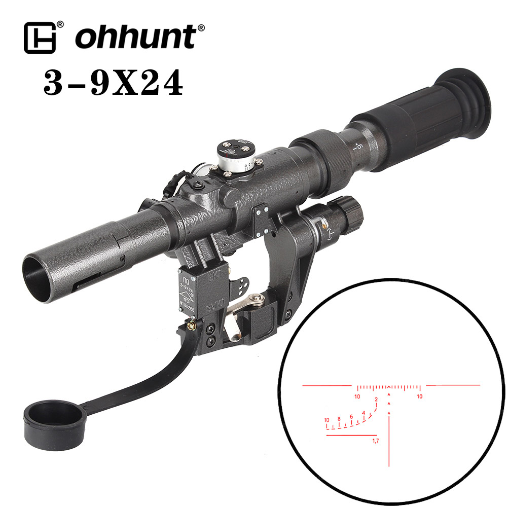 ohhunt® SVD 3-9x24 Rifle Scope with reticle illumination Range Finder