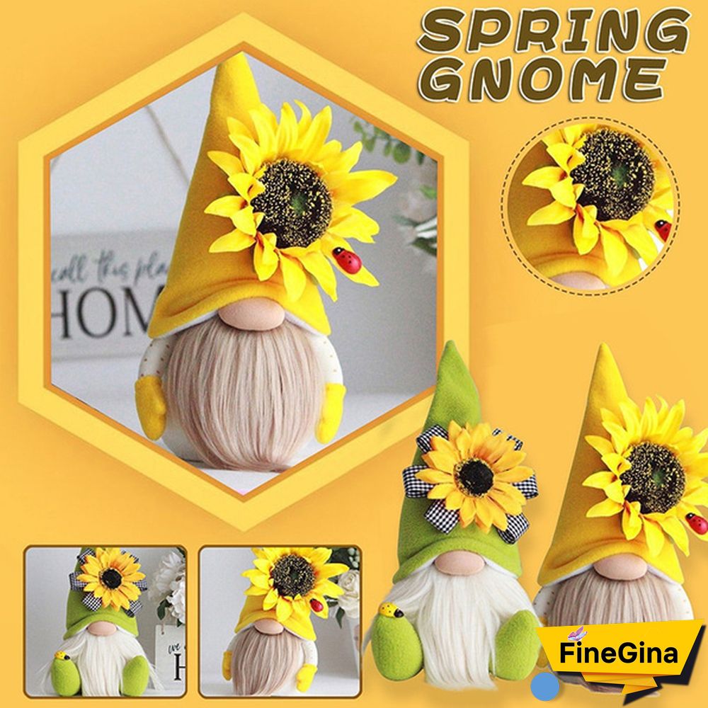 FineGina Bee Elf Faceless Dwarf Doll 20/25Cm Cute Sunflower