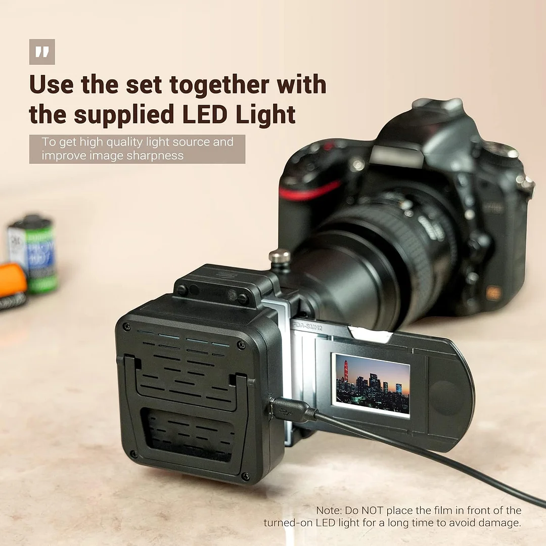 JJC Photo Slide and Film Digitizer Converter with 10-Levels Brightness ...