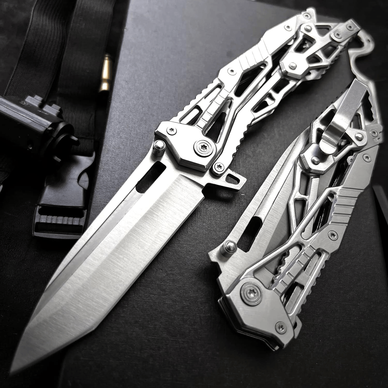 ⏰Final 7-hour Only 27.99🎁NAXFUSS Mechanical Folding Knife Tactical ...
