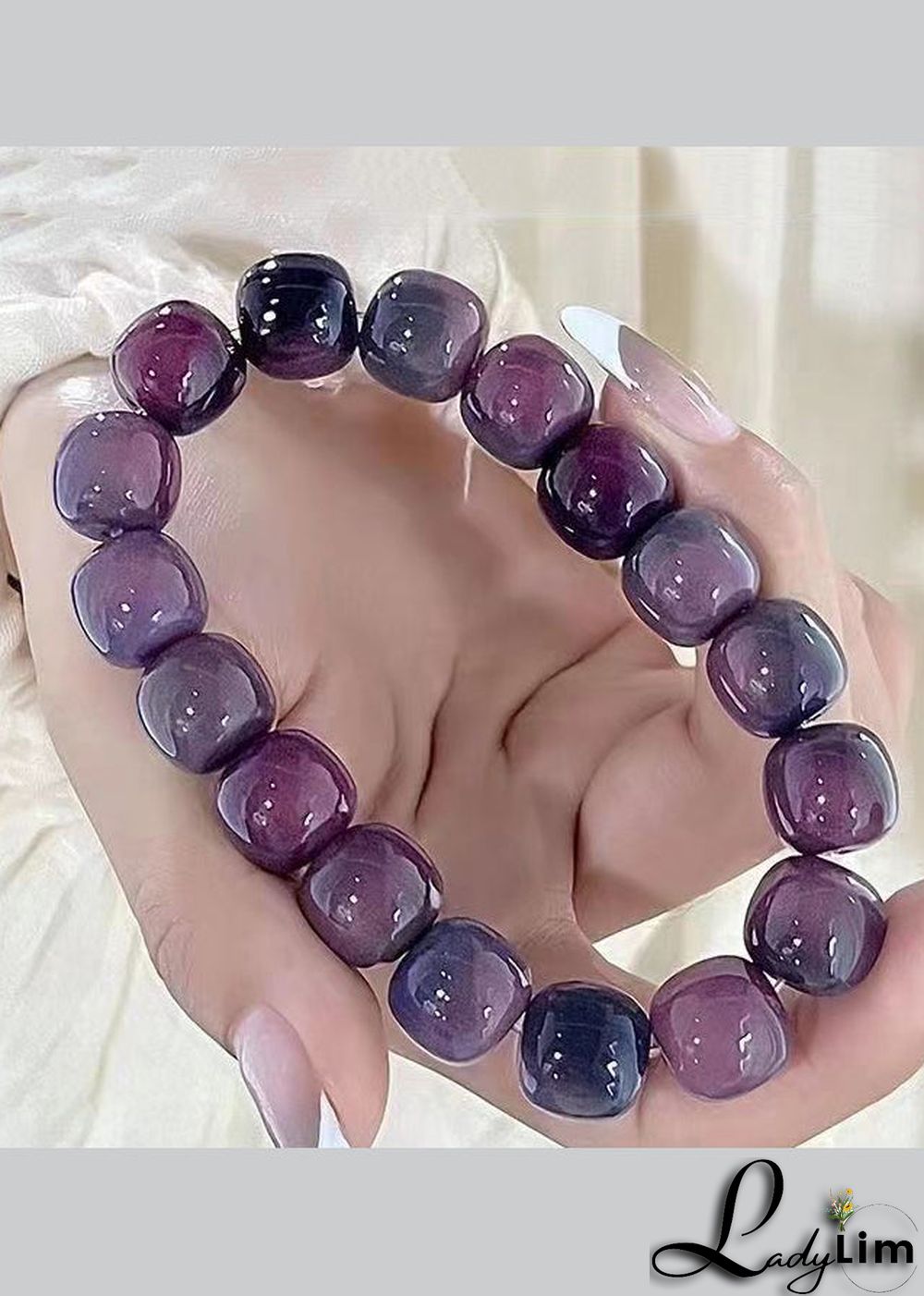 Handmade Purple Ball Bodhi Bracelet - Ladylim