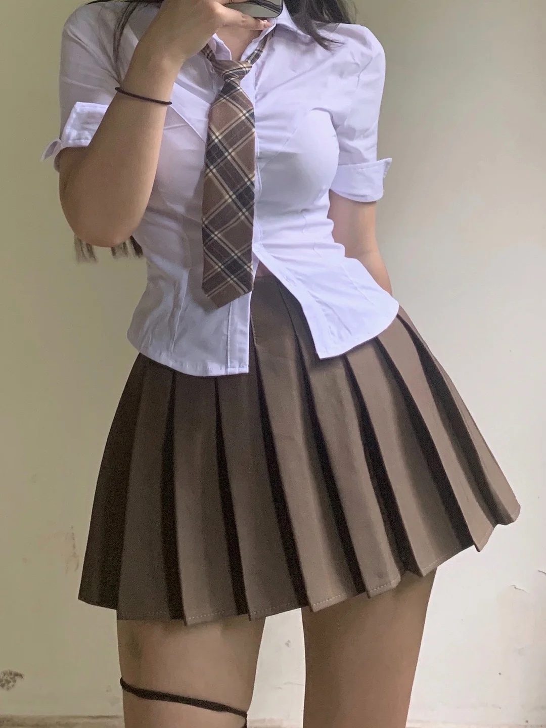 WHITE JK SHORT SLEEVE UNIFORM SHIRT