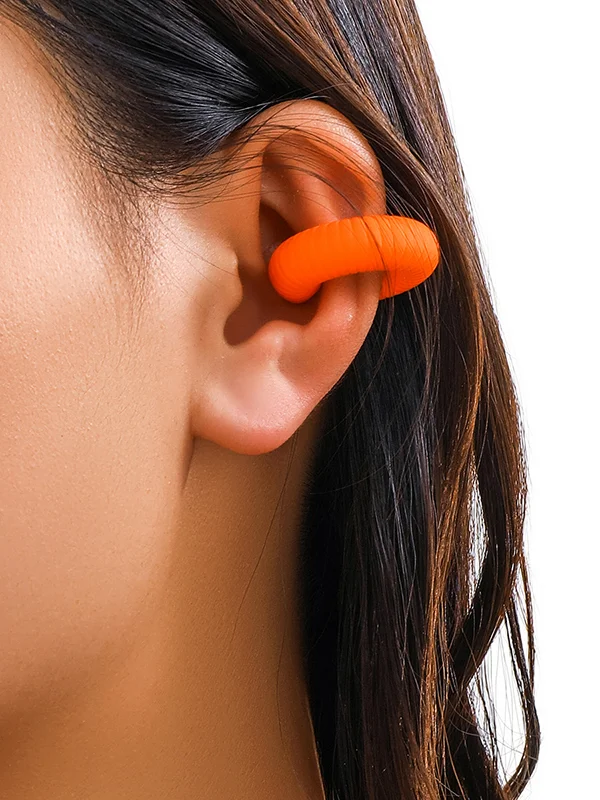 Symmetric Sophistication: Geometric Solid Color Ear Clips - Accessories