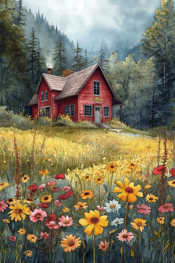 DIY Painting By Numbers | Outdoor Cabins - 40*60cm