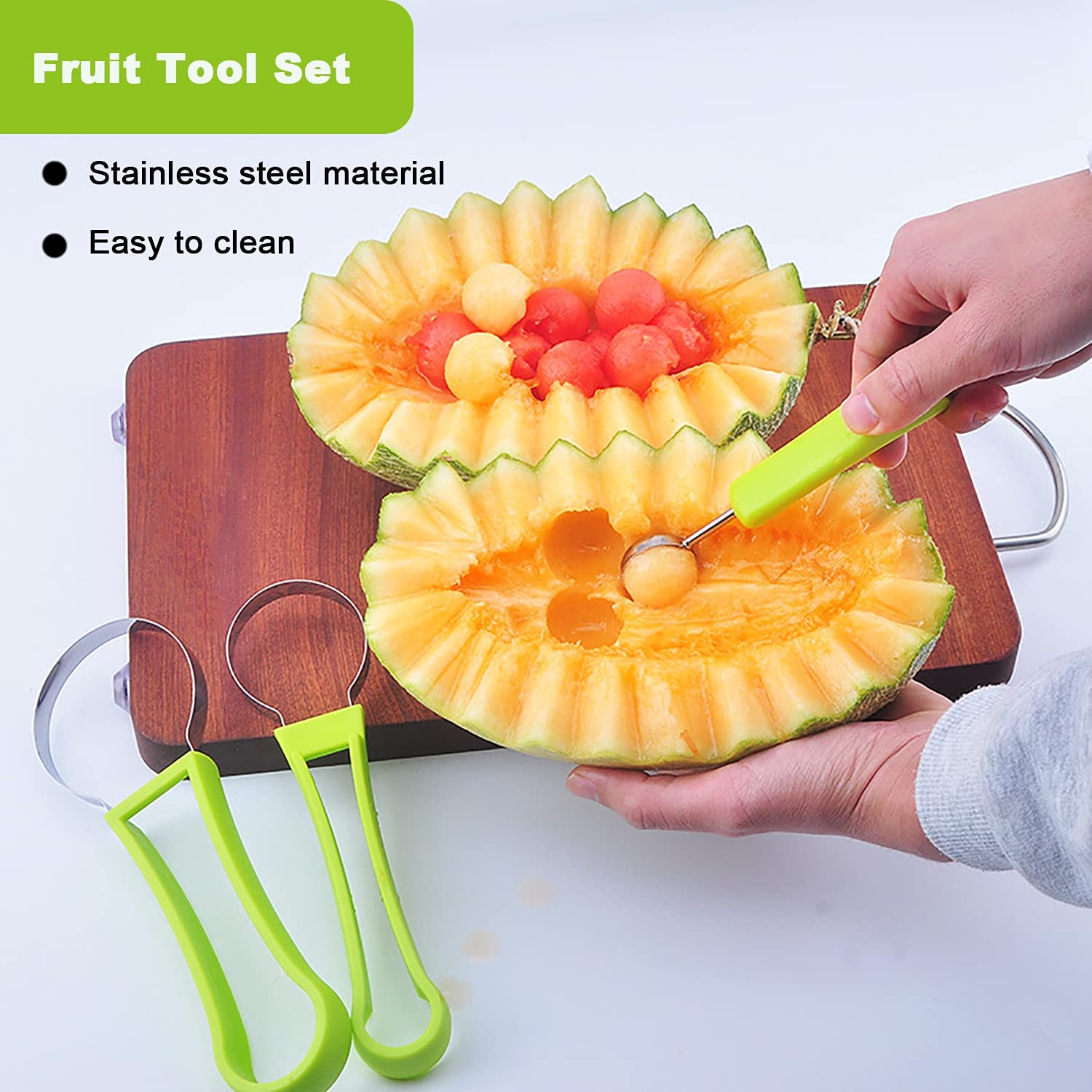 4-in-1 stainless steel fruit tool set