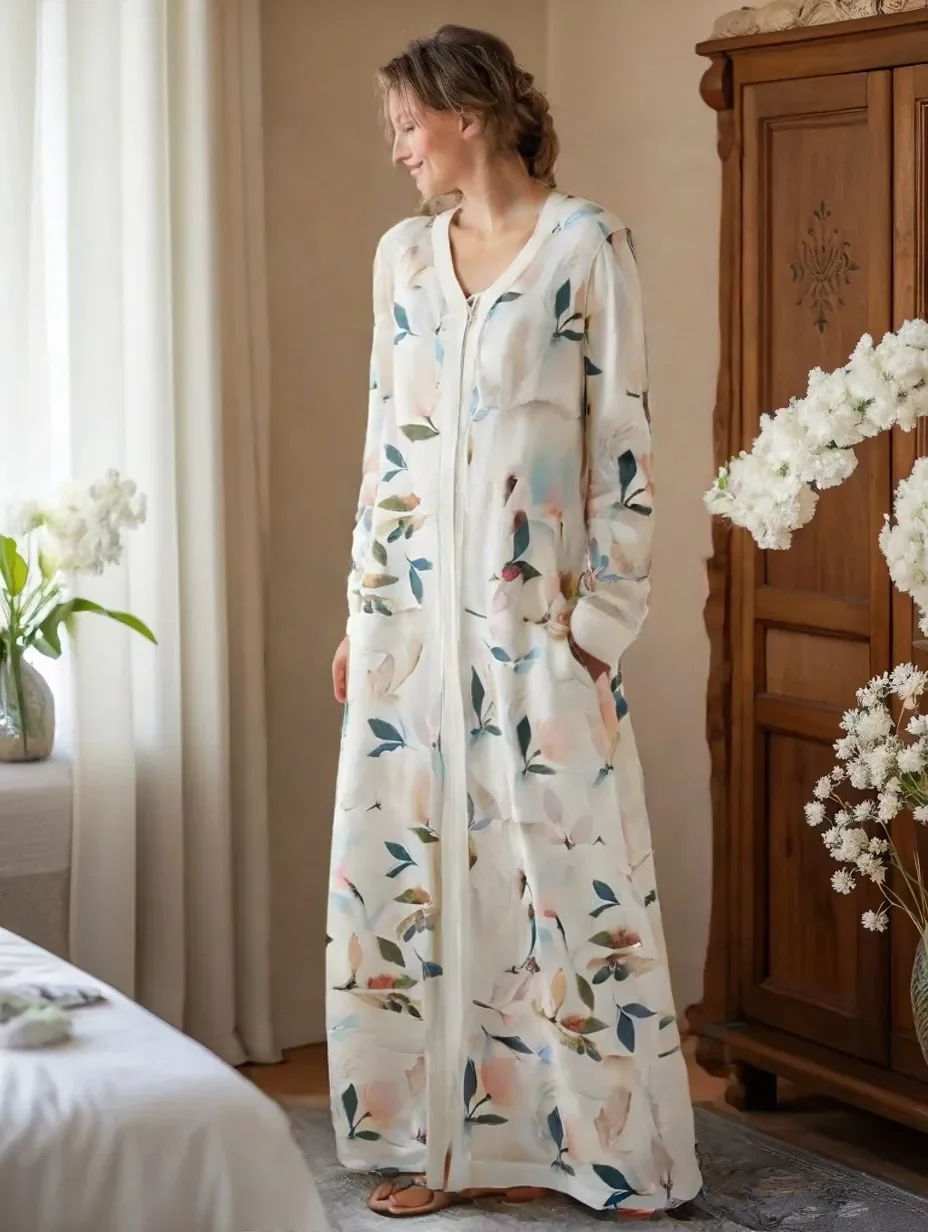 Floral Zip Robe