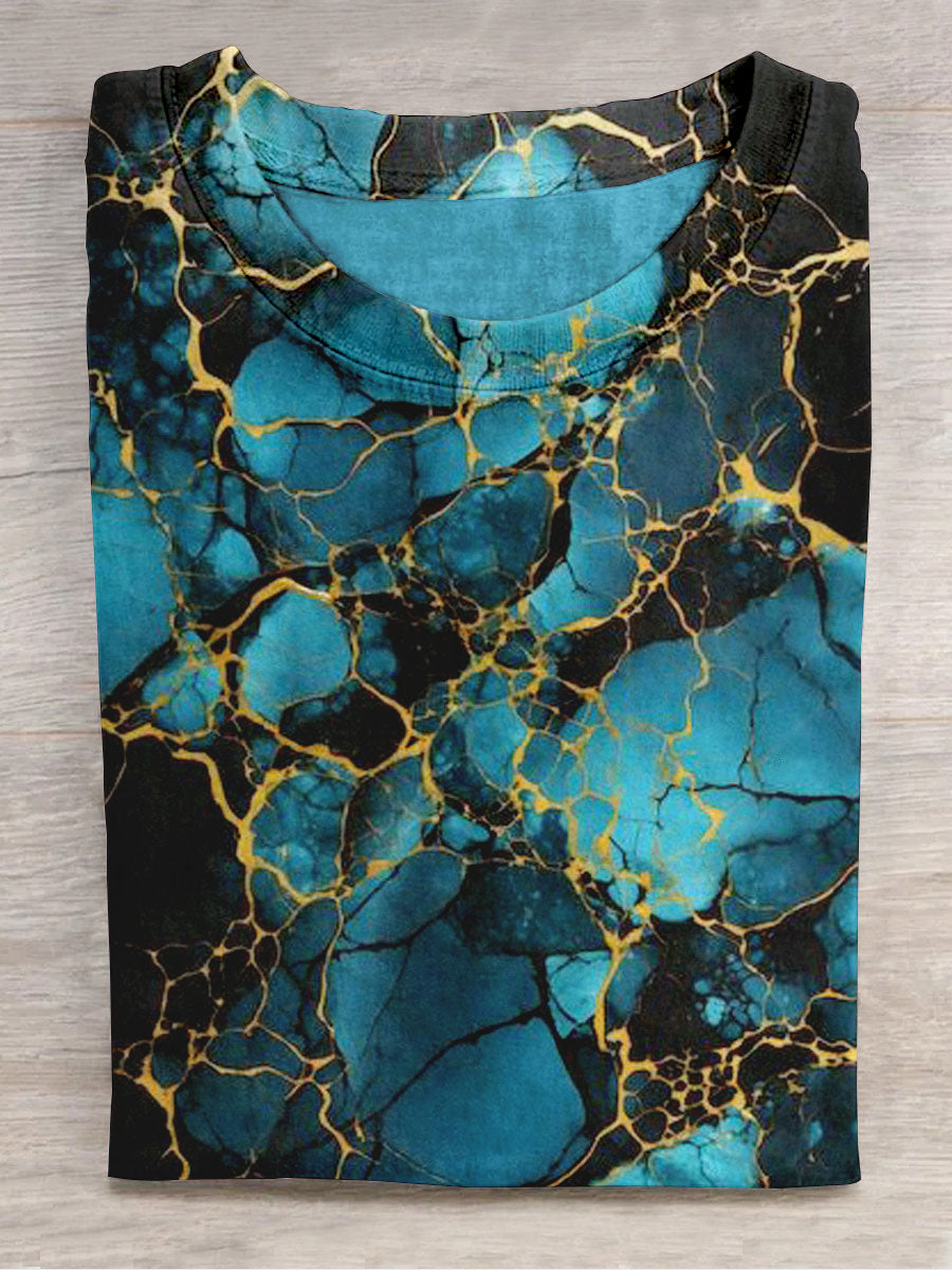 Graphic Tee Unisex Flowing Color Art Print Crew Neck Short Sleeve T-Shirt