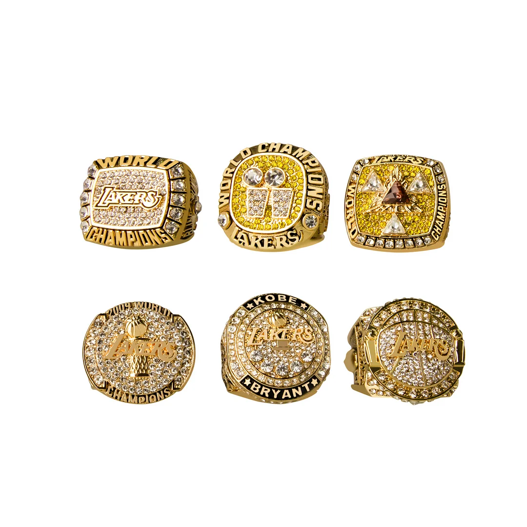 6 Kobe Bryant Los Angeles Lakers NBA Championship Ring Replica Set