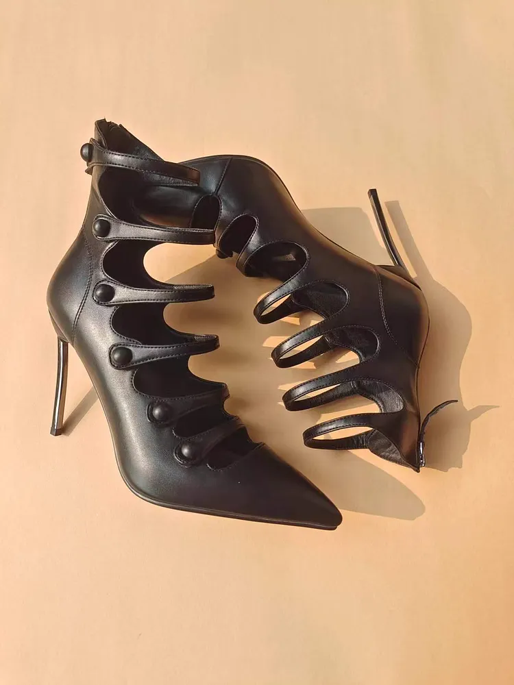 Custom Strappy Pointed Toe Stiletto Fall Heels Pumps Vdcoo