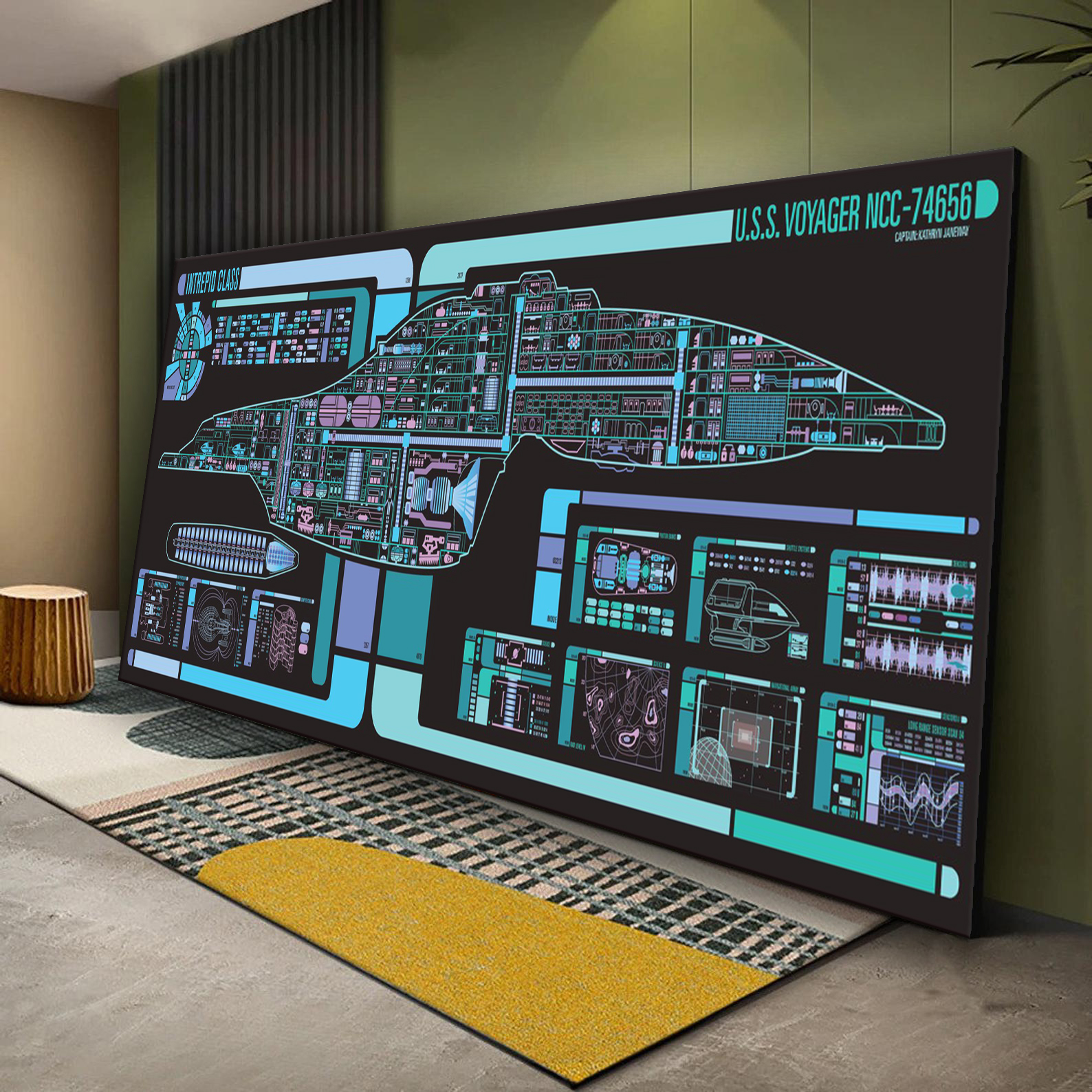 Star Trek Schematic Intrepid Class Canvas Wall Art