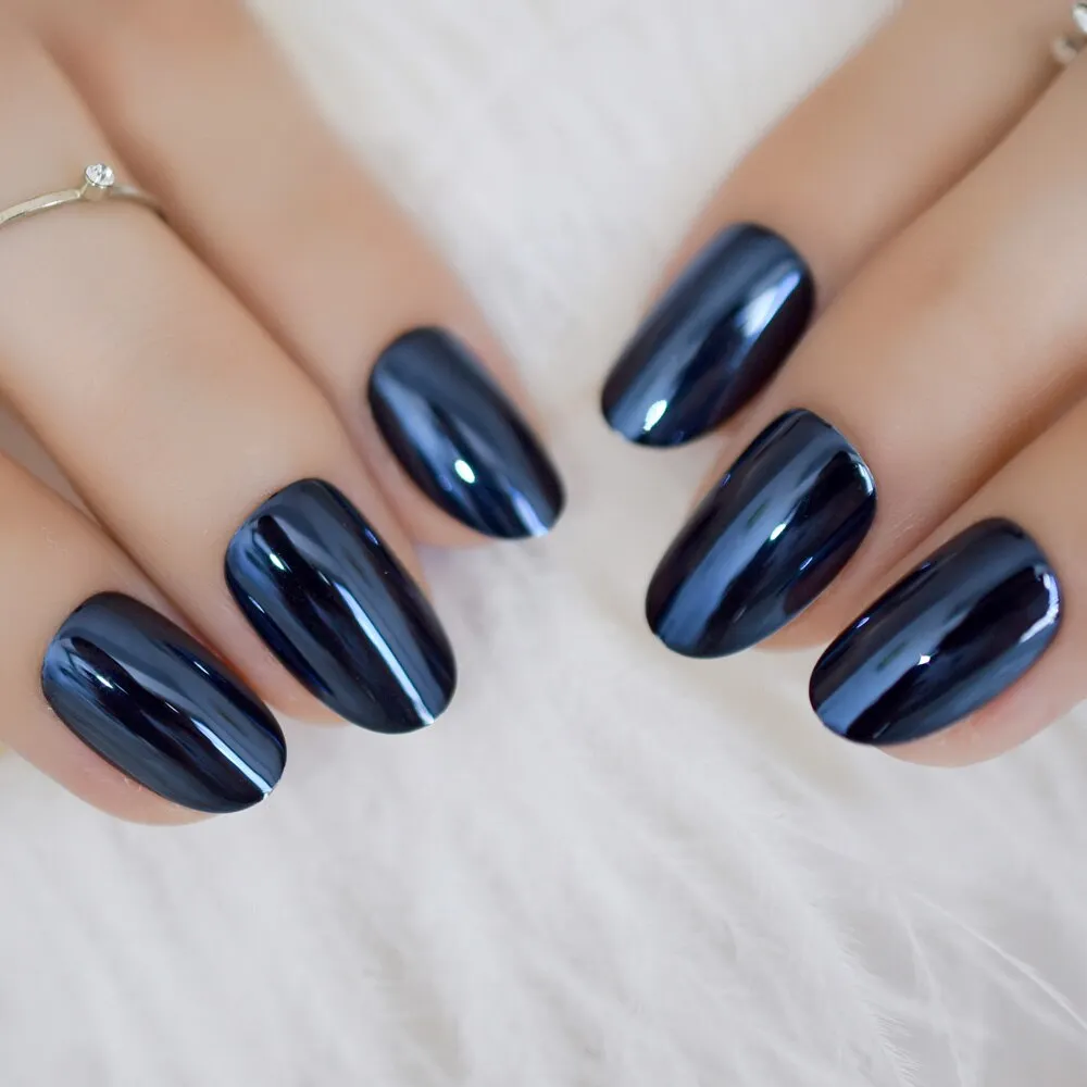 LightCoral Ombre Artificial False Nails Sleek UV Gel Acrylic Nail Oval ...