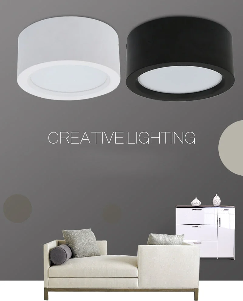 Surface Mounted 12W LED downlight 7W 9w Ceiling Lamps Ultra Thin ...