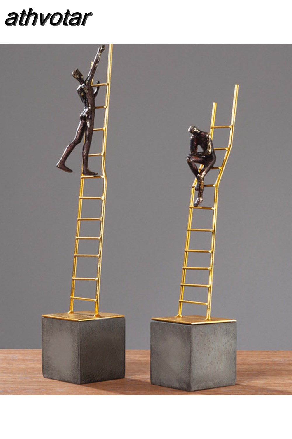 athvotar Climber Character Resin Statue Abstract Crafts Golden Ladder ...