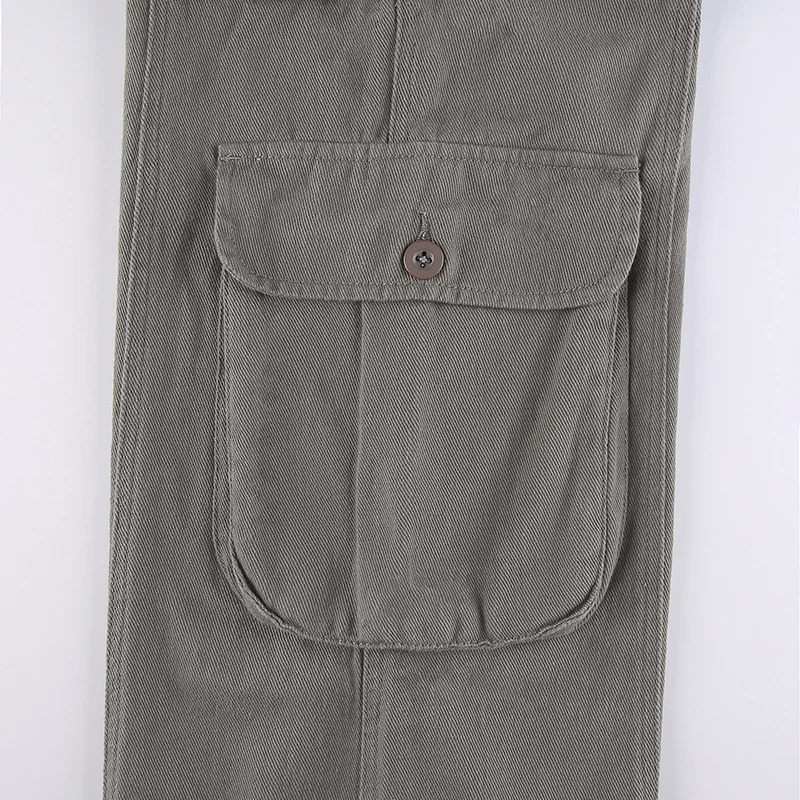 RETRO MULTI-POCKET DRAWSTRING WAISTBAND PANTS