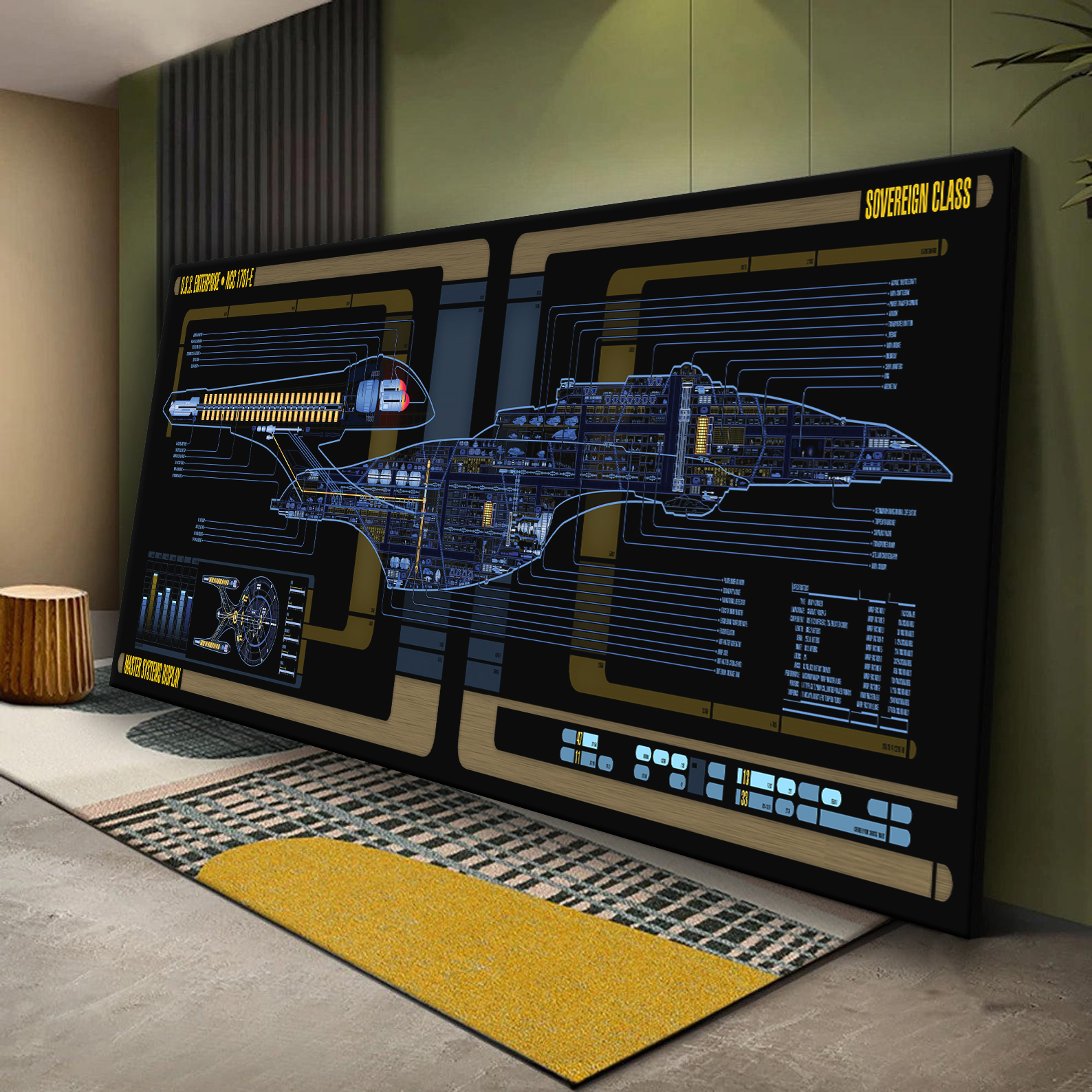 Star Trek Schematic SOVEREIGN CLASS Canvas Wall Art