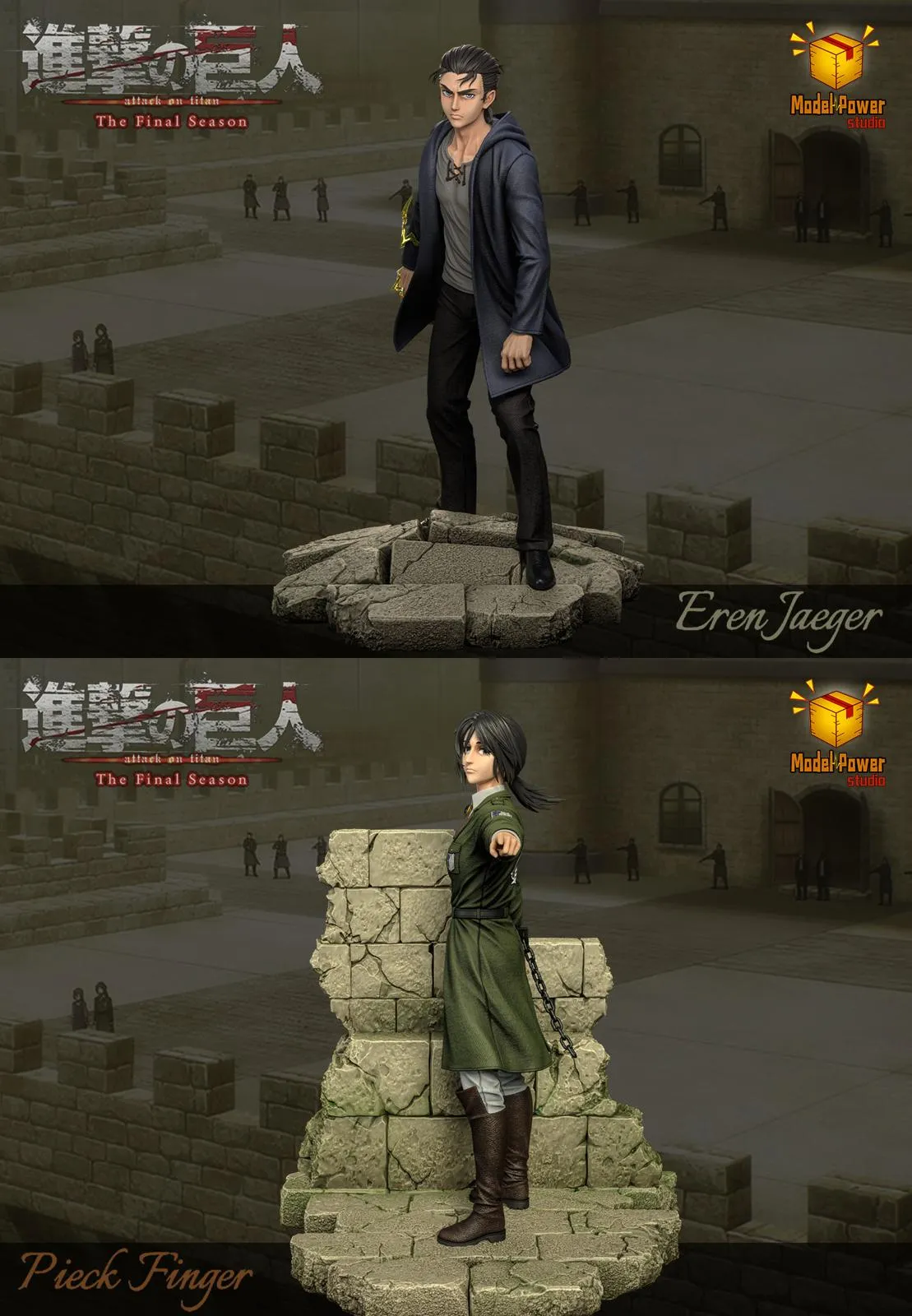 Eren Yeager & Pieck Finger - Attack On Titan Resin Statue - Model Power ...