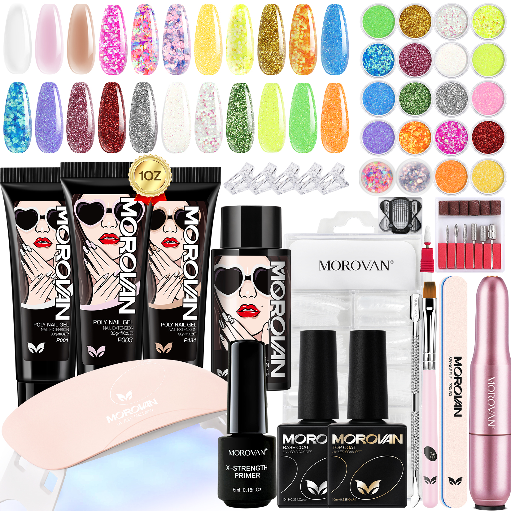 Gel Nail Starter Kit Best Acrylic Nails Kit Set for Beginners | MOROVAN