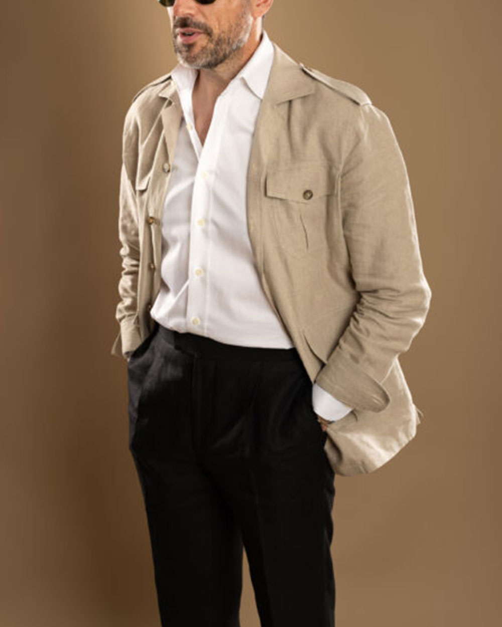 Men's Linen Safari Jacket