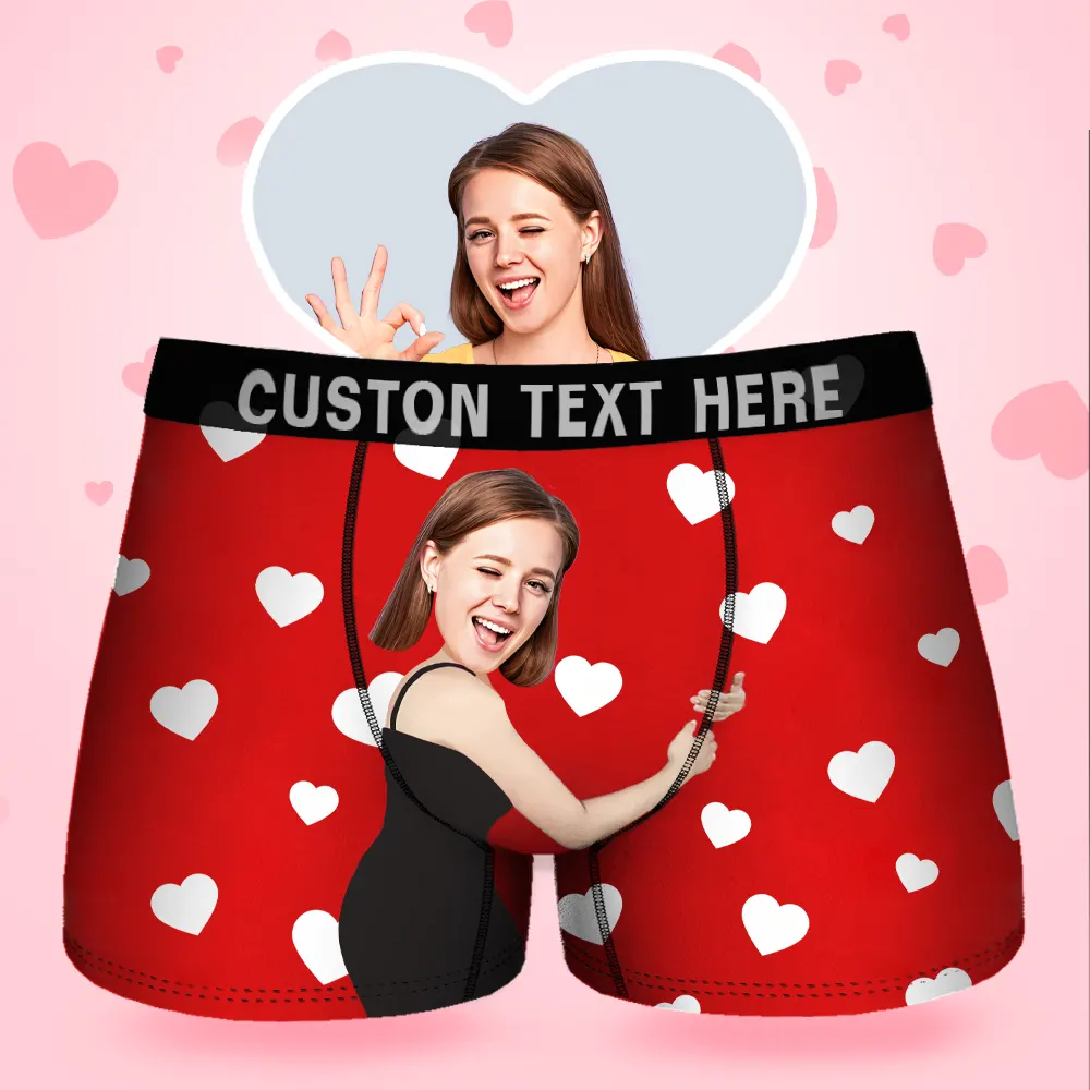 Custom Face Men's Boxer Kiss Lip Gift For Him Style Underwear, Birthday ...