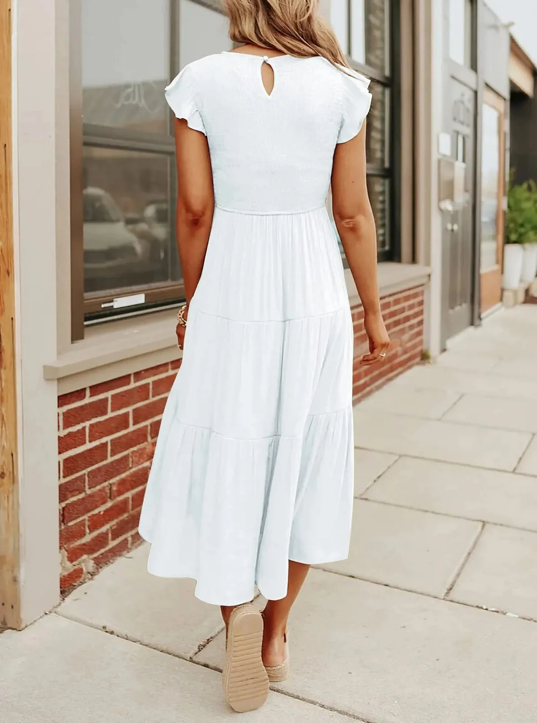 WOMEN'S SUMMER CASUAL FLUTTER SHORT MIDI DRESS 🔥