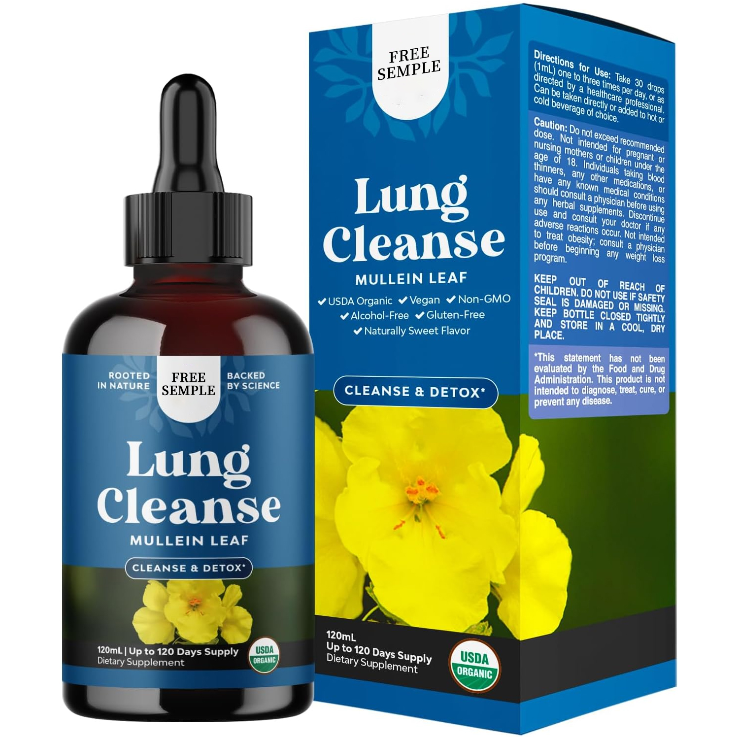 Mullein Leaf Liquid Drops Oral Liquid Respiratory Booster for Lungs Non ...