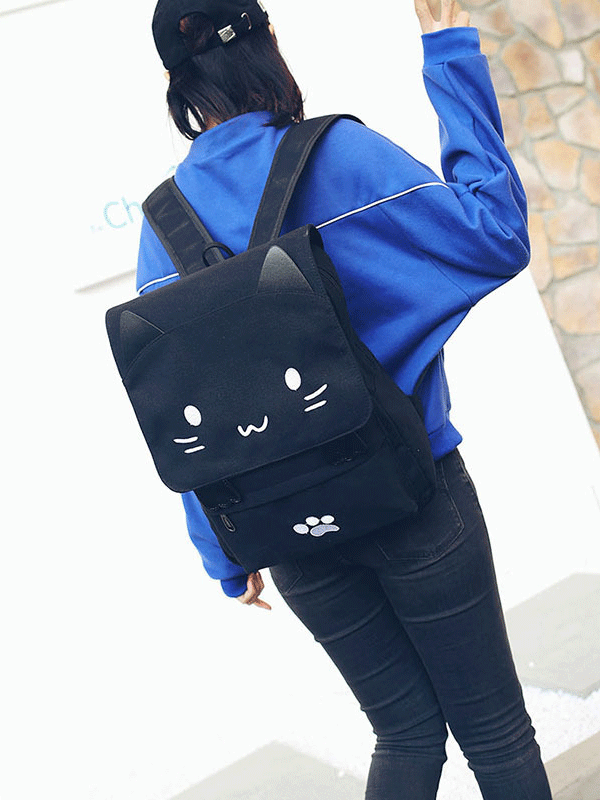 FineGina Japanese Cute Cat Paw College Backpacks
