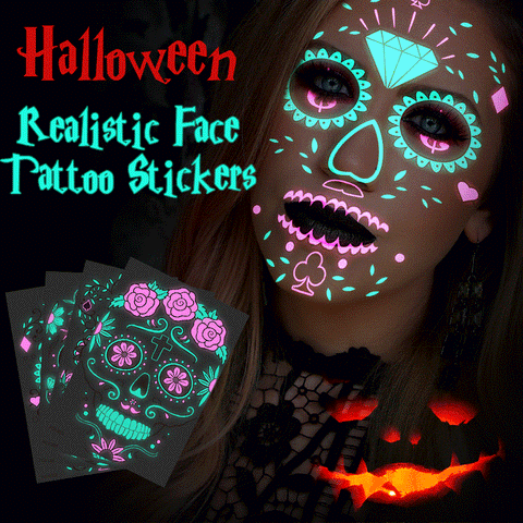 Halloween 3D Realistic Face Tattoo Stickers（30% OFF）